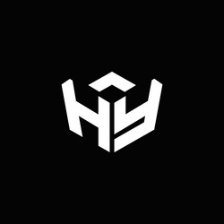 Hy logo monogram with negative space circle Vector Image