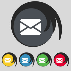 Mail envelope message icon sign symbol on five Vector Image