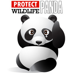 Cute funny little panda baby sitting smiling Vector Image