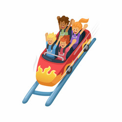 Roller coaster ride cartoon Royalty Free Vector Image
