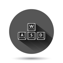 Wasd button icon in flat style keyboard on white Vector Image