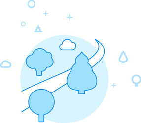 Bend road straight and curved roads set Royalty Free Vector