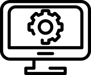 Desktop with gear silhouette style icon Royalty Free Vector