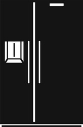 Double door fridge icon outline style Royalty Free Vector