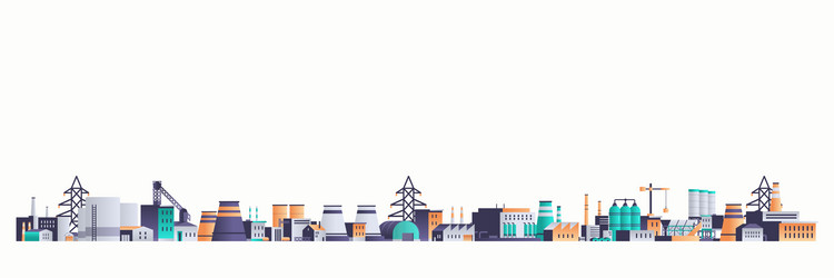 Factory manufacturing building industrial zone Vector Image