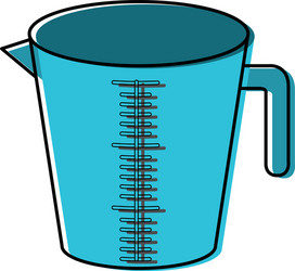 Jar with handle and measure scale monochrome Vector Image