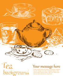 Tea vintage background Royalty Free Vector Image