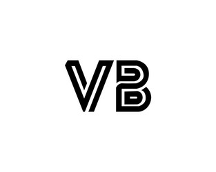 Vb logo design letter with modern Royalty Free Vector Image