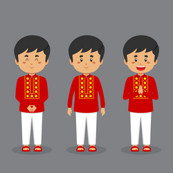 Bangladesh avatar with various expression Vector Image