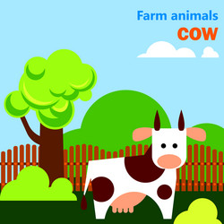 Cow Flashcards Vector Images (80)