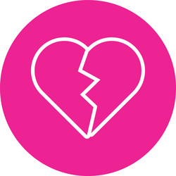 Happy valentines day heart break line style Vector Image