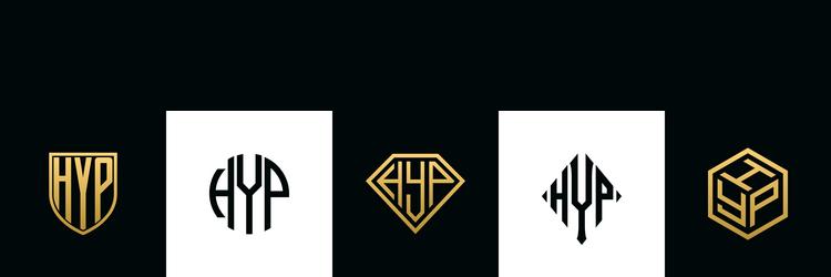 Initial letters hib logo designs bundle Royalty Free Vector