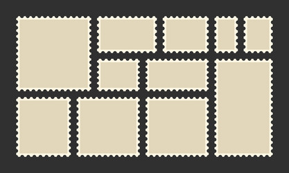 Scallop postcard border rectangle template Vector Image