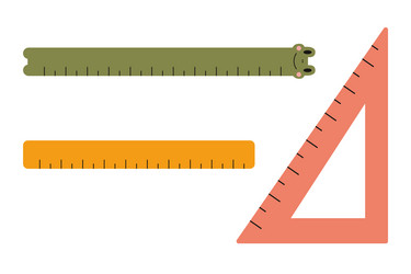 Triangle ruler cartoon style isolated on white Vector Image