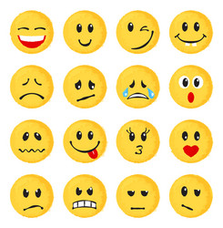 Set of cute smiley emoticons emoji Royalty Free Vector Image