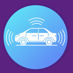 Autonomous driving smart car icon gps signal Vector Image
