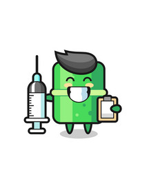Bamboo mascot as vaccinator Royalty Free Vector Image