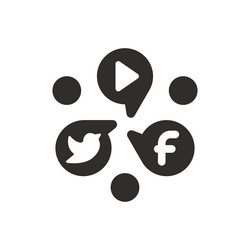 Profile network connection icon on white Vector Image