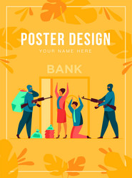 Gangsters with gun robbing bank Royalty Free Vector Image