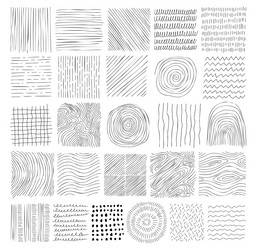 Hand drawn line texture set scribble Royalty Free Vector