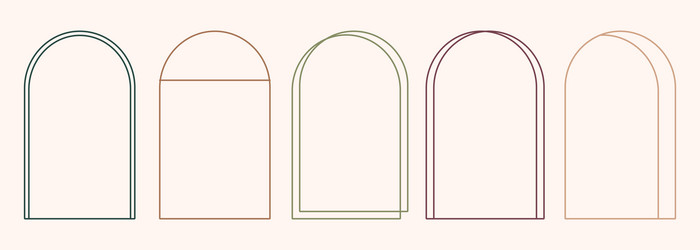 Modern minimalist aesthetic line arch frames in Vector Image