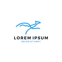 Roadrunner logo line art Royalty Free Vector Image