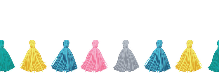 Tassels seamless border colorful Royalty Free Vector Image