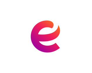 Round letter e shape logo Royalty Free Vector Image