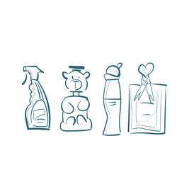 Perfume doodle isolated line art sketch hand drawn