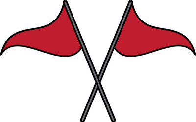 Two red flags Royalty Free Vector Image - VectorStock