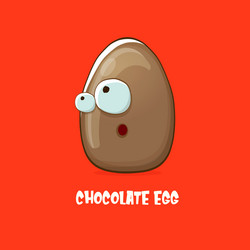 Cartoon chocolate easter egg characters Royalty Free Vector