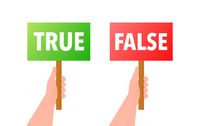 True false label sign check mark and cross Vector Image