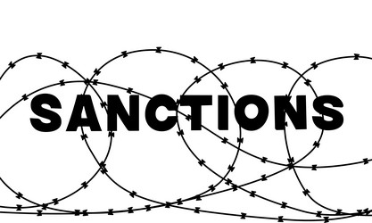 Sanctions story vertical media template design Vector Image