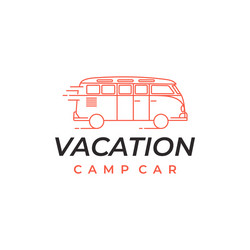 Camper van logo emblems and badges recreational Vector Image