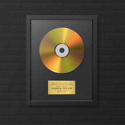 Realistic yellow cd dvd with paper square Vector Image