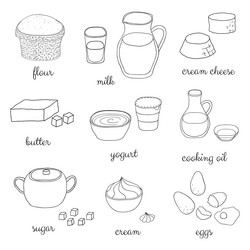 Cooking doodles set of isolated elements Vector Image