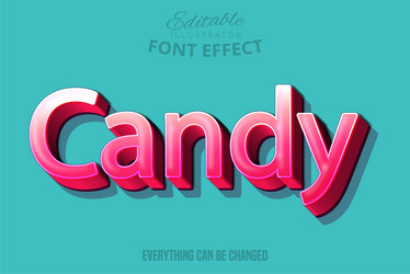 Editable text style effect - candy Royalty Free Vector Image