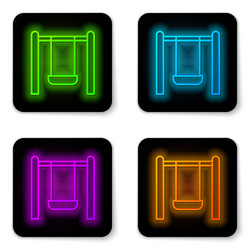 Glowing neon swing for kids summer games on Vector Image