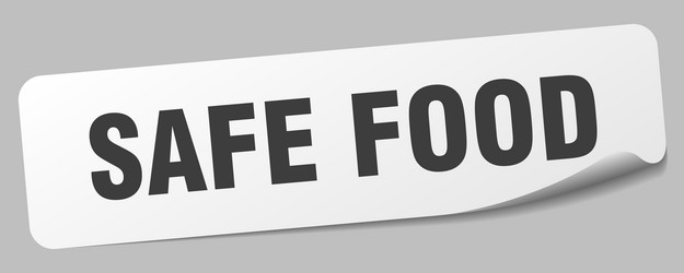 Safe food sticker safe food label Royalty Free Vector Image