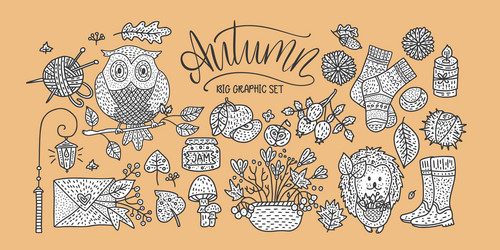 Cozy fall hand drawn Royalty Free Vector Image