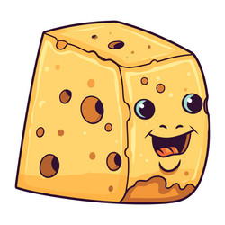Cute cartoon cheese slice hole Royalty Free Vector Image