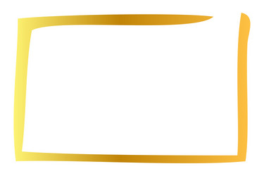 Golden hand draw sketch simple rectangle framefor Vector Image