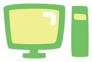 Green computer on a white background Royalty Free Vector