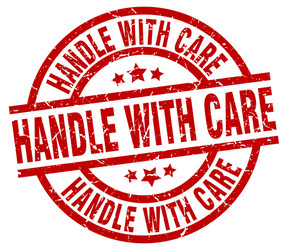 Handle with care stamp handle with care label Vector Image