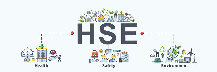 Hse icons health safety environment infographic Vector Image