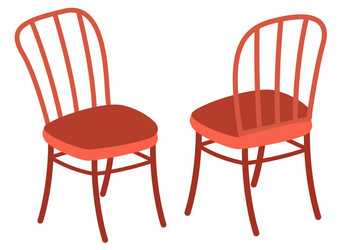 Chair in retro style icon back view Royalty Free Vector