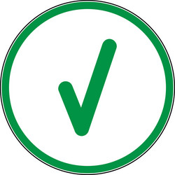 Tick green sign in circle Royalty Free Vector Image
