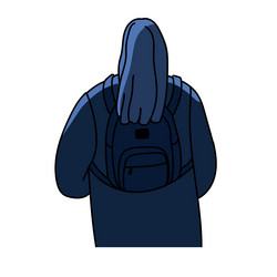 People back view standing with backpacks bags Vector Image