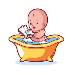 Kid bathing Royalty Free Vector Image - VectorStock