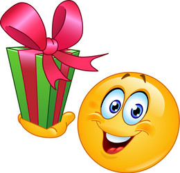 Christmas couple with gift boxes kisses and holds Vector Image